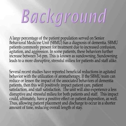 SBMU Aromatherapy Initiative 2014 | PDF