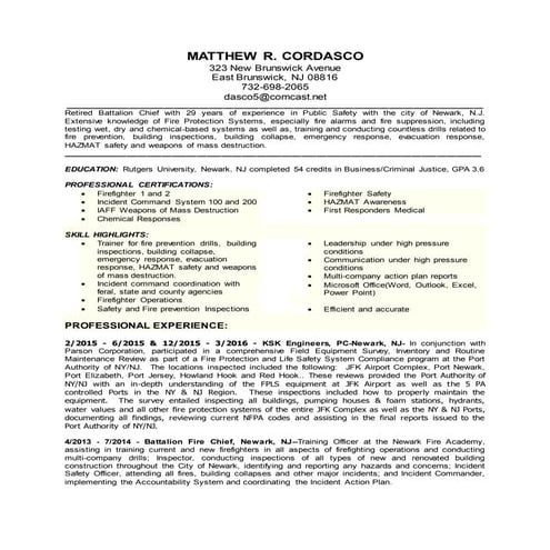 Matthew Cordasco resume | DOCX