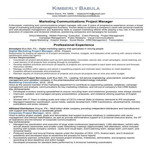 Kimberly Babula Resume | PDF