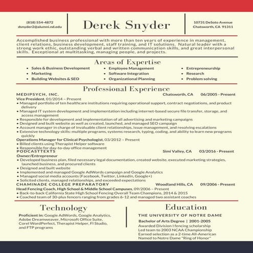 Derek Snyder resume | PDF