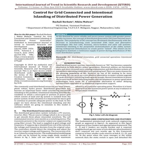 Control For Grid Connected And Intentional Islanding Of Distributed