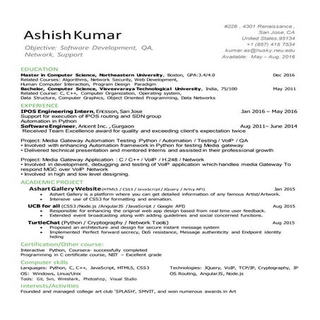 Ashish_Kumar_SD_Resume_SJ | PDF