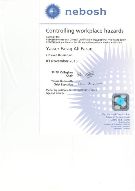 NEBOSH International General Certificate | PDF