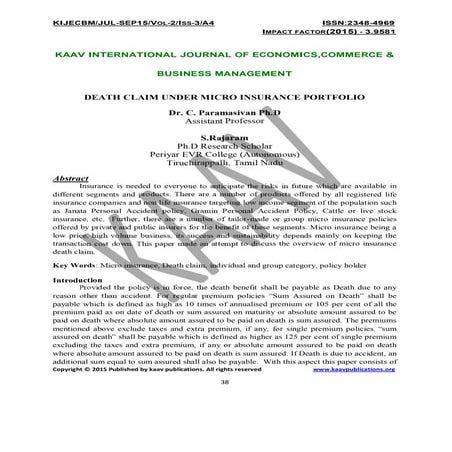 71 death claim under micro insurance portfolio | PDF