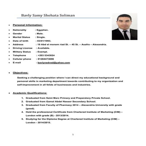Bavly Samy - CV - Final one | PDF