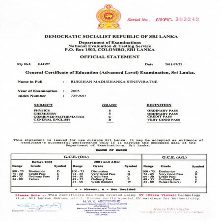 Certificate of Education Advanced Level Examination | PDF