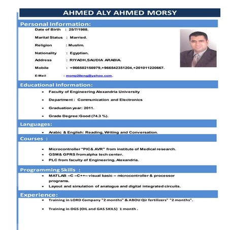 ahmed cv | DOCX