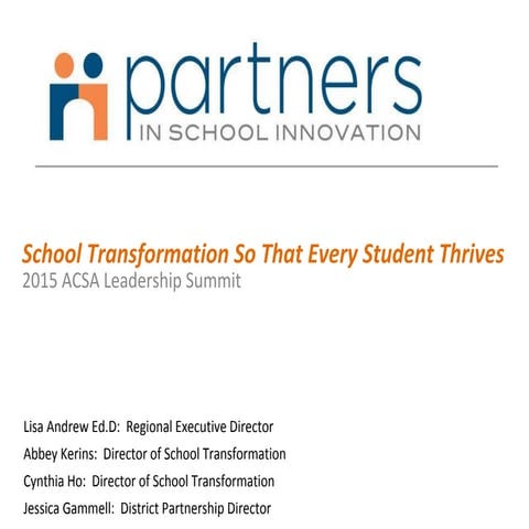 School Transformation So That Every Student Thrives | PDF
