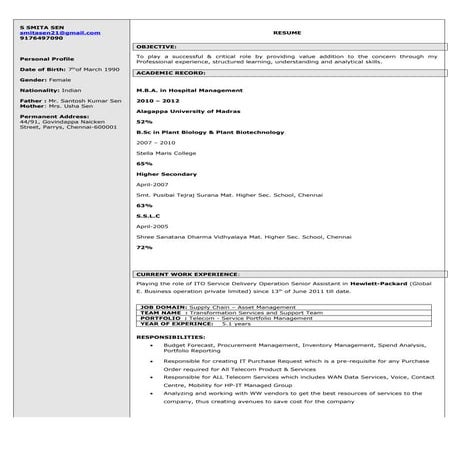 Resume (Aanchal) | DOC