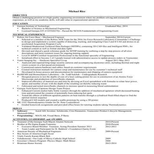 Michael Rice's Resume | PDF