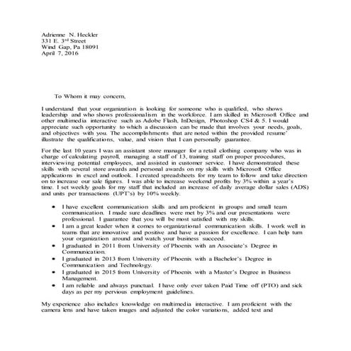 Universal Cover Letter | DOCX