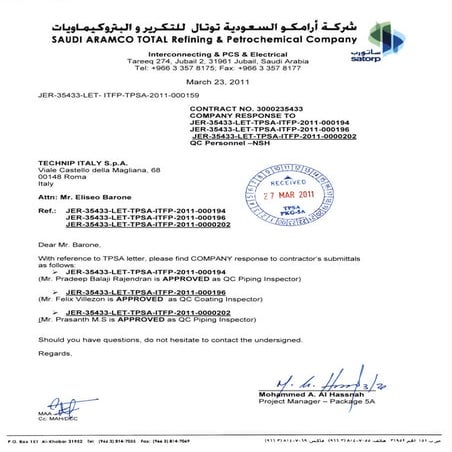 SATORP APPROVAL | PDF