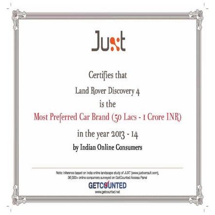 juxt india online_2013-14_ most preferred car brand (50 lacs - 1 crore ...