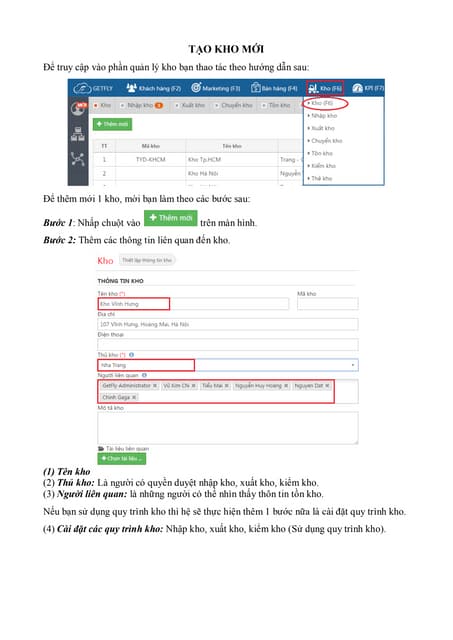 Quản lý kho với GetFly CRM | PDF