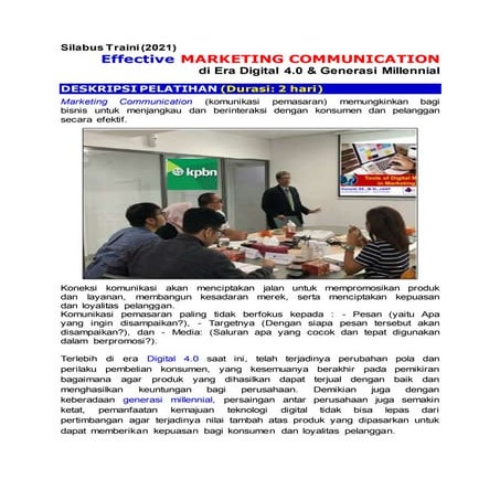 (2021) Silabus Training "Effective MARKETING COMMUNICATION" (Pemasaran ...