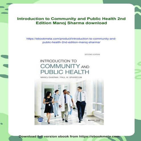 Introduction to Community and Public Health 2nd Edition Manoj Sharma | PDF