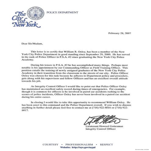 NYPD LoR | PDF