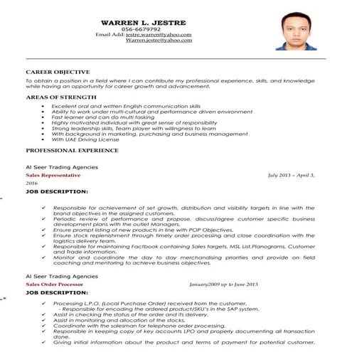 Warren Jestre CV | PDF