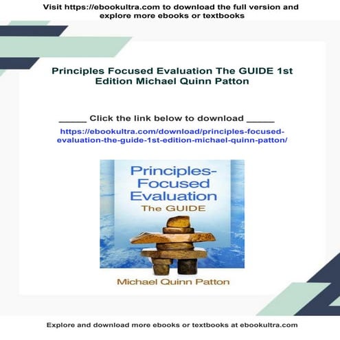 Principles Focused Evaluation The GUIDE 1st Edition Michael Quinn ...