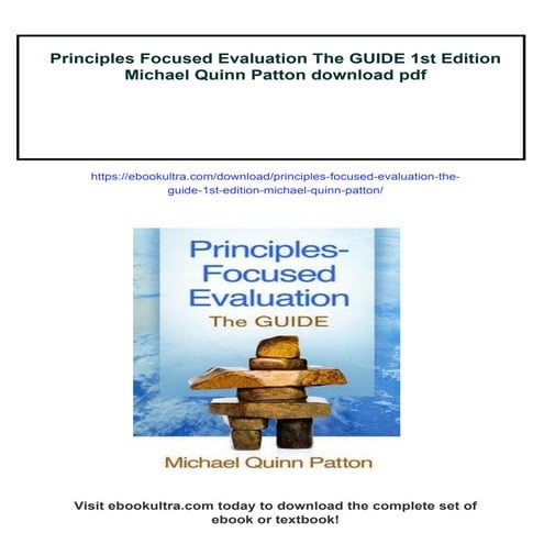 Principles Focused Evaluation The GUIDE 1st Edition Michael Quinn ...