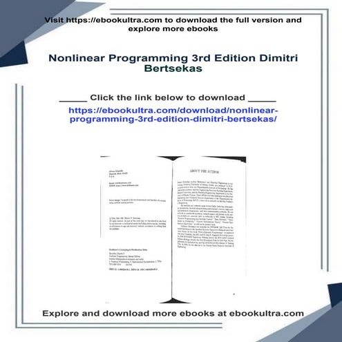 Nonlinear Programming 3rd Edition Dimitri Bertsekas | PDF