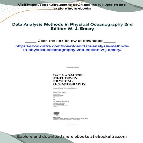Download Full Data Analysis Methods in Physical Oceanography 2nd Edition W. J. Emery PDF All ...