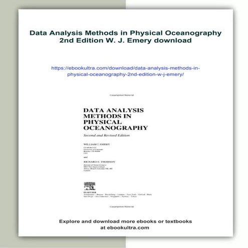 Data Analysis Methods in Physical Oceanography 2nd Edition W. J. Emery ...