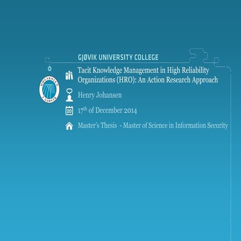 HJohansenMasterPresentation | PPT