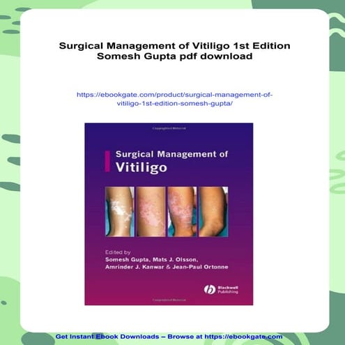 Surgical Management of Vitiligo 1st Edition Somesh Gupta | PDF