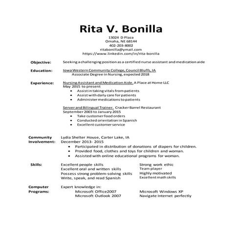 Rita V Resume | DOCX