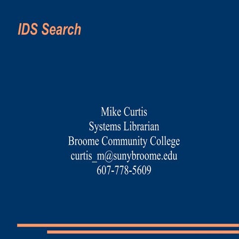 2009 IDS Search | PPT