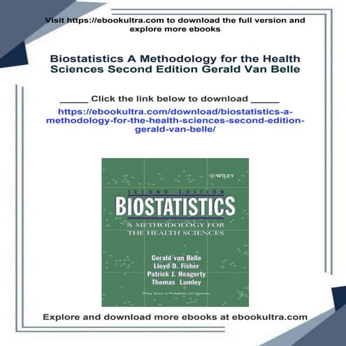 Biostatistics A Methodology for the Health Sciences Second Edition ...