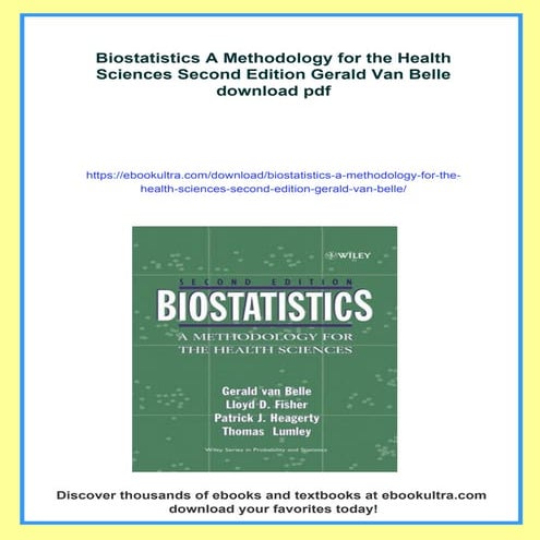 Biostatistics A Methodology for the Health Sciences Second Edition ...