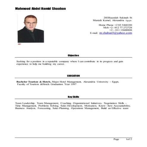Mahmoud Shaban C.V | DOCX