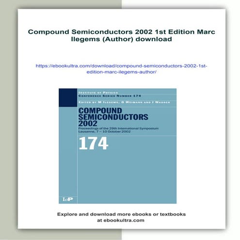 Compound Semiconductors 2002 1st Edition Marc Ilegems (Author) | PDF