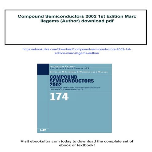 Compound Semiconductors 2002 1st Edition Marc Ilegems (Author) | PDF