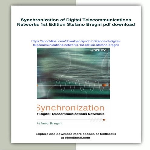 Synchronization of Digital Telecommunications Networks 1st Edition ...