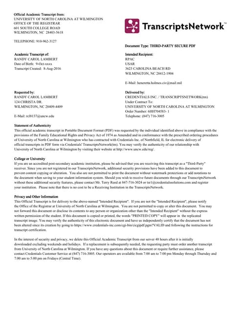 ECPI - Unofficial Transcript | PPT