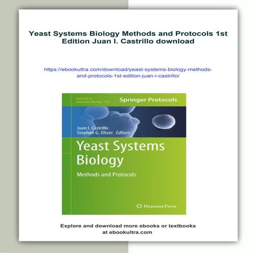 Yeast Systems Biology Methods and Protocols 1st Edition Juan I. Castrillo | PDF