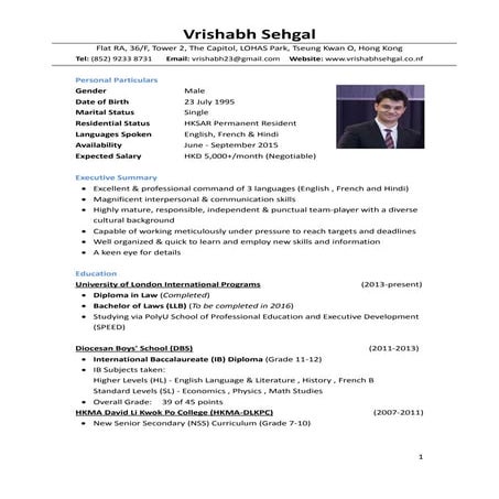 Vrishabh_Sehgal_CV_May_2015 | PDF