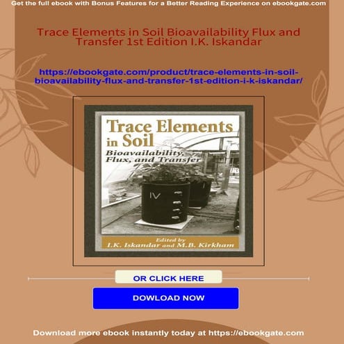 Trace Elements in Soil Bioavailability Flux and Transfer 1st Edition I ...
