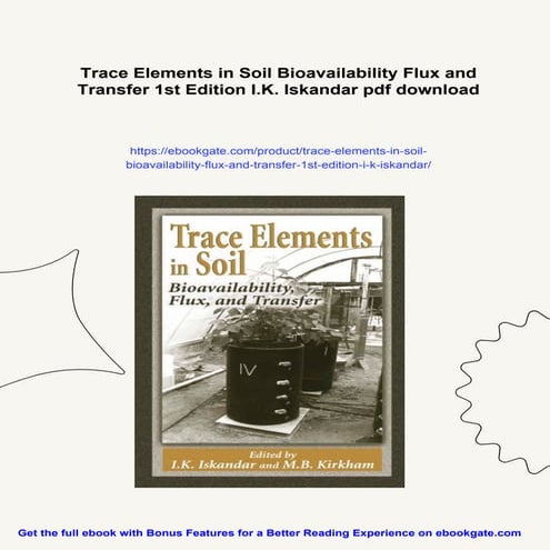 Trace Elements in Soil Bioavailability Flux and Transfer 1st Edition I ...