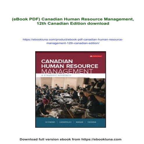 (eBook PDF) Canadian Human Resource Management, 12th Canadian Edition | PDF
