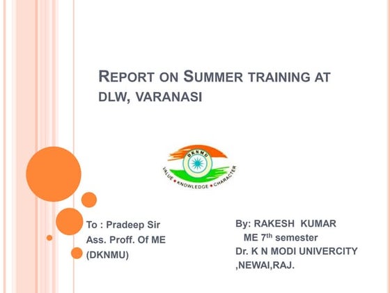 DIESEL LOCOMOTIVE WORKS, VARANASI, FOR CIVIL ENGG. | PPT