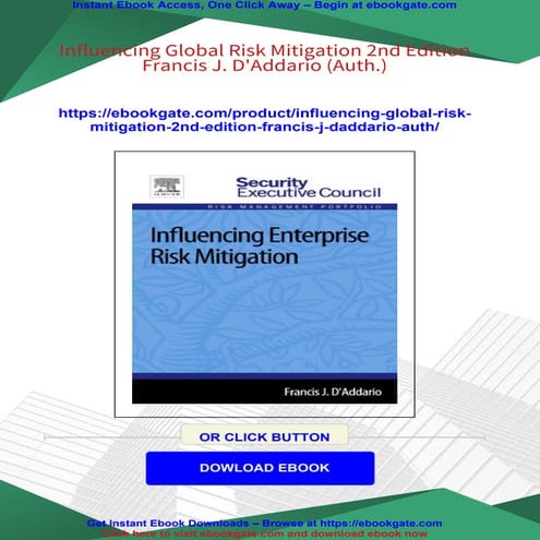 Influencing Global Risk Mitigation 2nd Edition Francis J. D'Addario ...