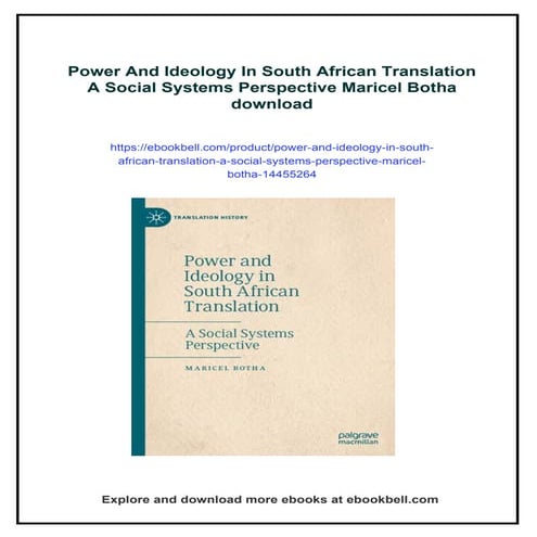 Power And Ideology In South African Translation A Social Systems ...