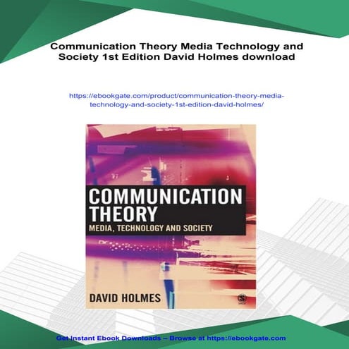 Communication Theory Media Technology and Society 1st Edition David ...