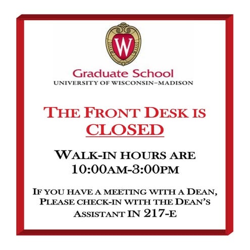 Front Desk Closed Sign | PDF