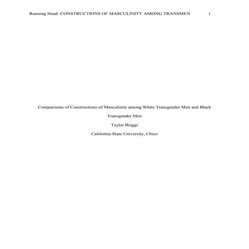 Constructions of Masulinity among Transgender Men | PDF