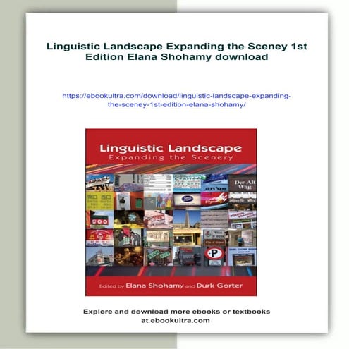Linguistic Landscape Expanding the Sceney 1st Edition Elana Shohamy | PDF